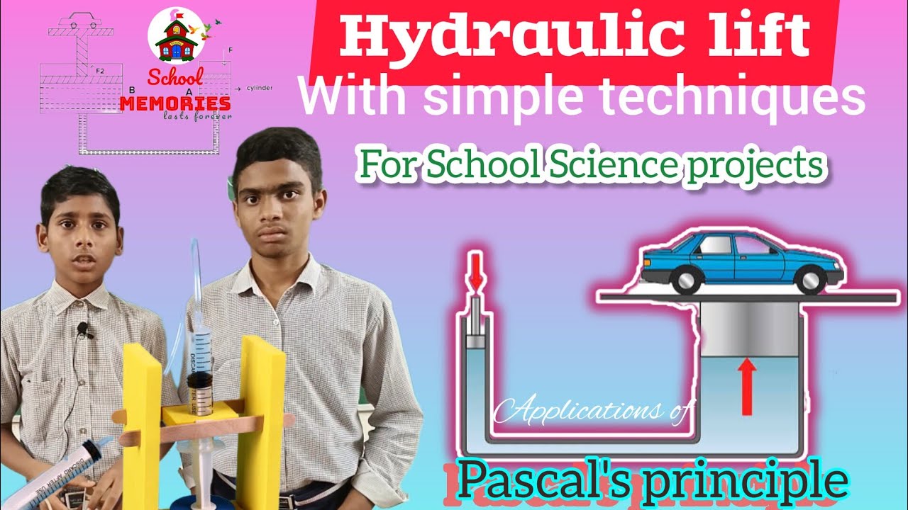 Hydraulic lift with no cost materials for school science project - YouTube