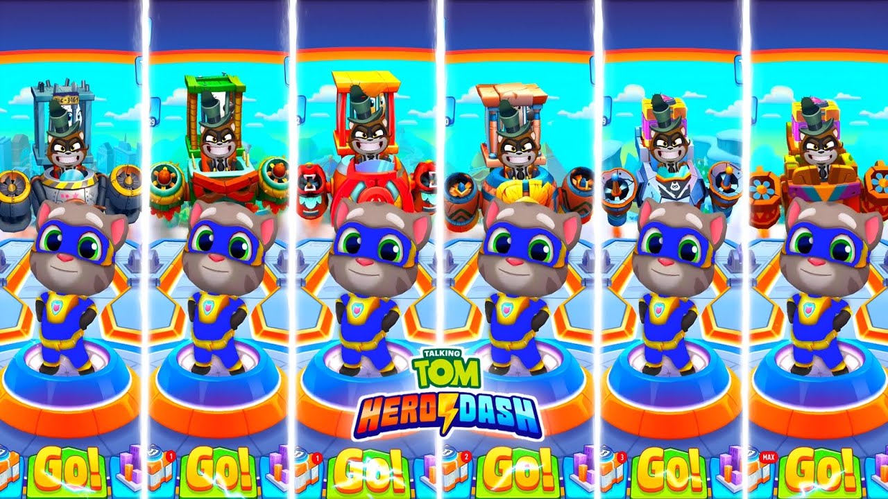 TALKING TOM HERO DASH # 6 BLUE SUPER TOM FIGHTING WITH ALL WORLD MASTER ...
