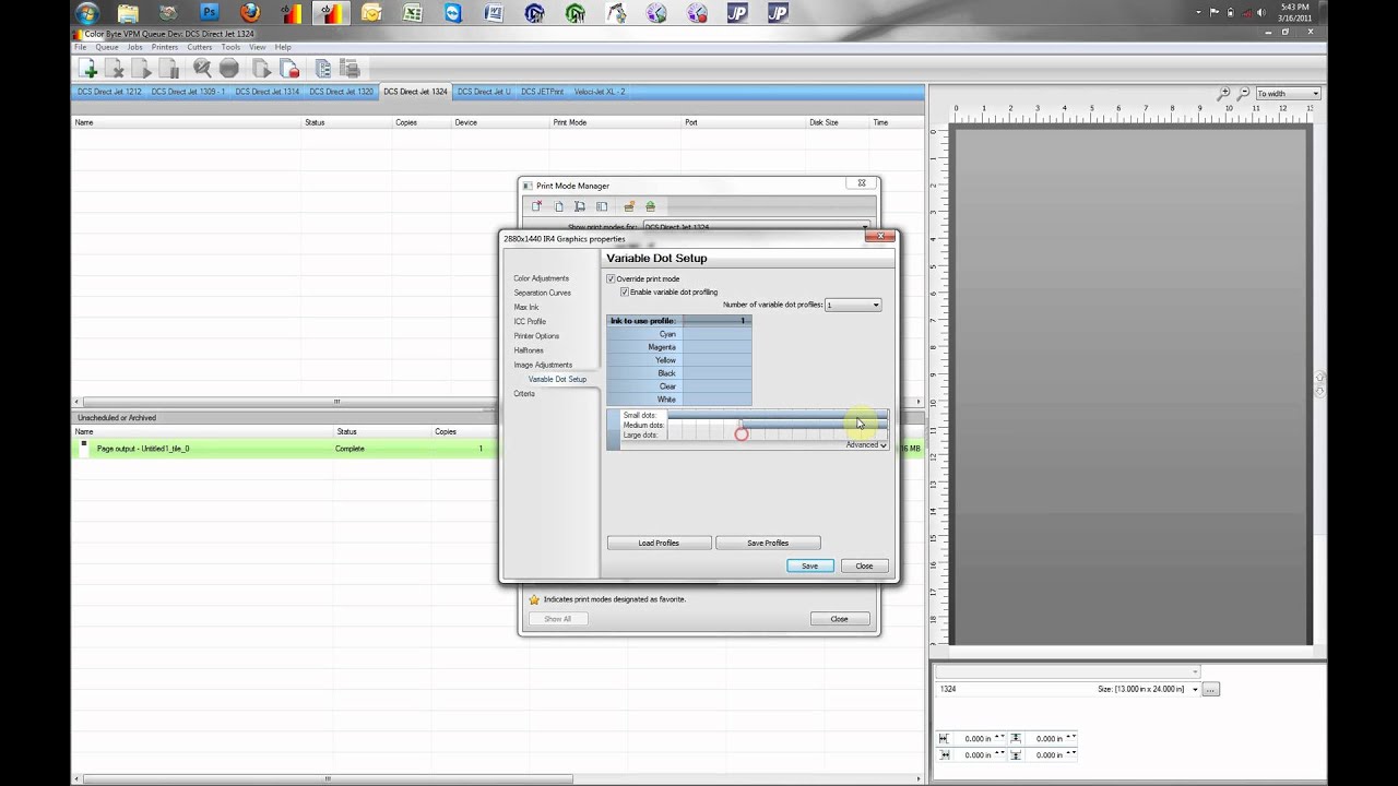 Adjusting Variable Size Dots & Nozzle Count in DCS Color Byte Rip Pro ...