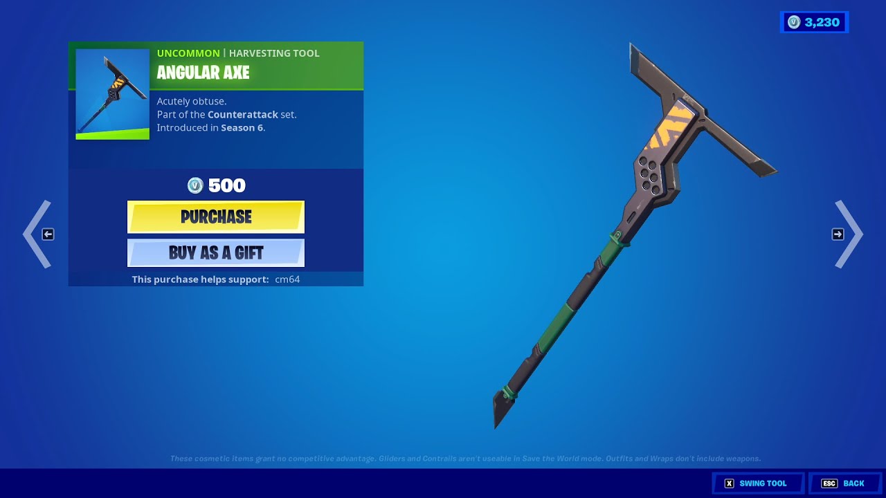 SUPER RARE ANGULAR AXE[] Fortnite Item Shop May 20 2022 - YouTube