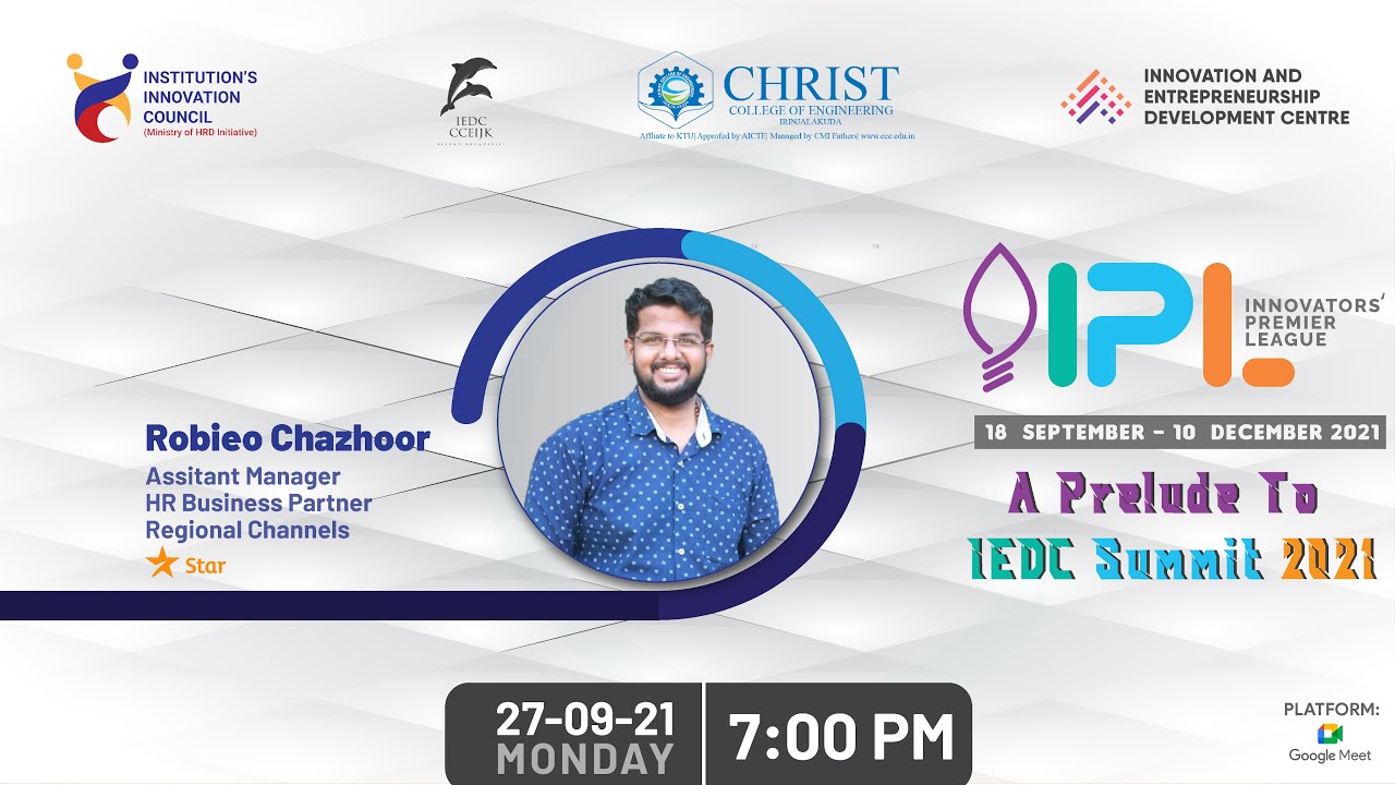 IPL | Innovater's Premier League | Inaugural Ceremony | Mr. Robieo ...