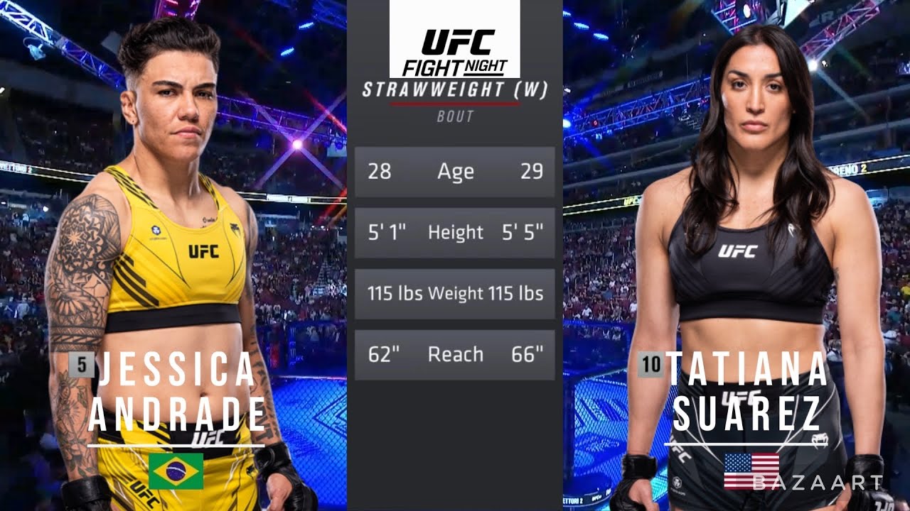 JESSICA ANDRADE VS TATIANA SUAREZ FULL FIGHT UFC ON ESPN 50 - YouTube