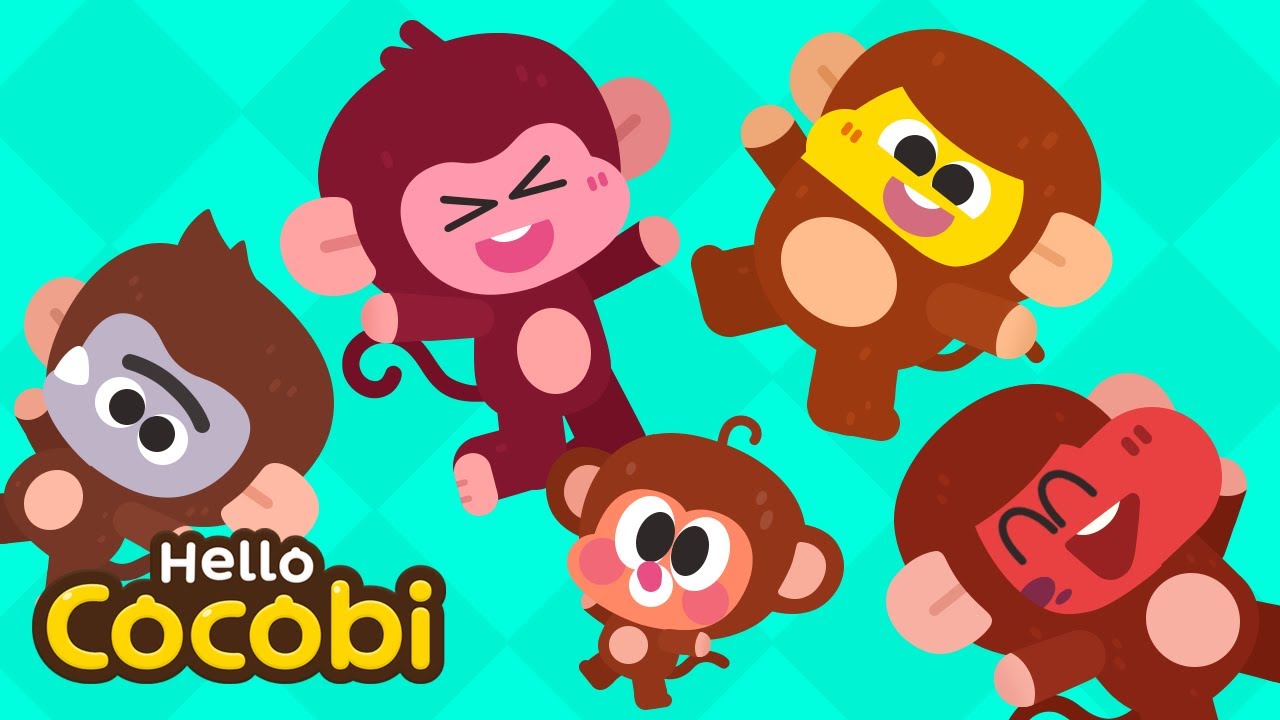 🐵Five Little Monkeys | Sing-along | Mother Goose | Nursery Rhymes ...