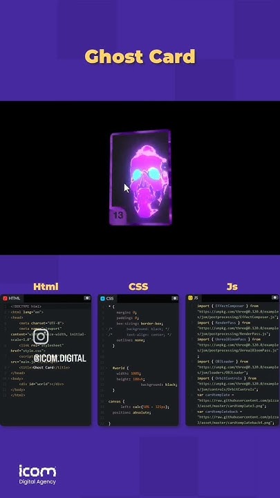Ghost Card Html And Css Code 🤯🔥 Html Css Programming Shorts Python