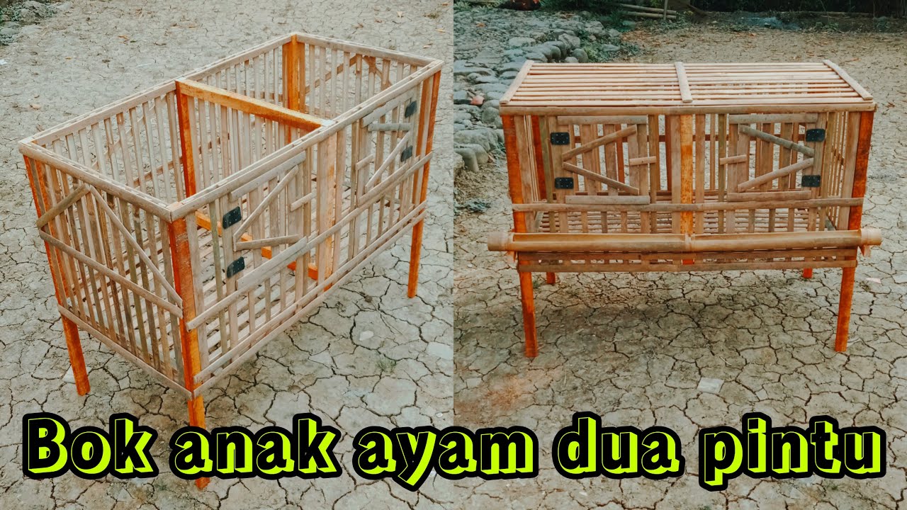 Membuat bok anak ayam dua pintu | DIY | BAMBOO CRAFT - YouTube