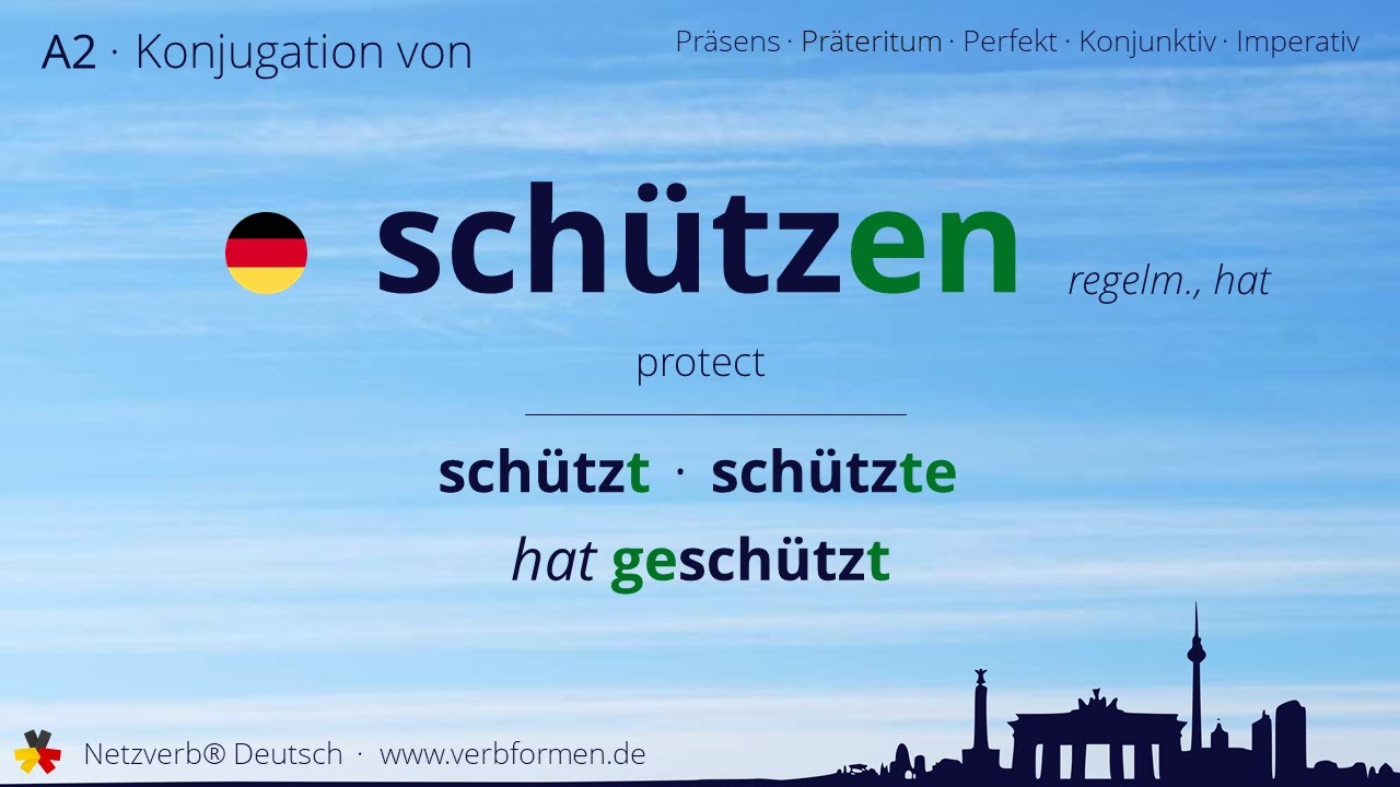Conjugation Schützen 🔸 German verb in all tenses and forms | Conjugate ...