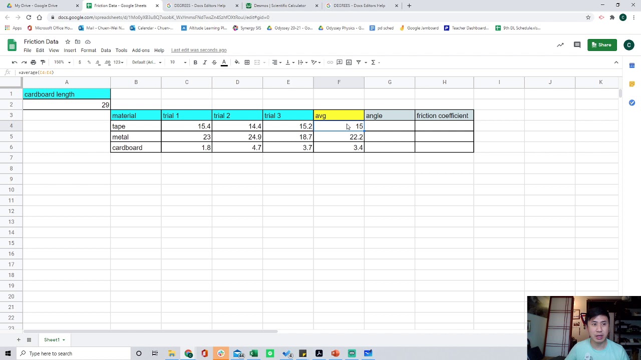 Friction Lab tables and graphs - YouTube