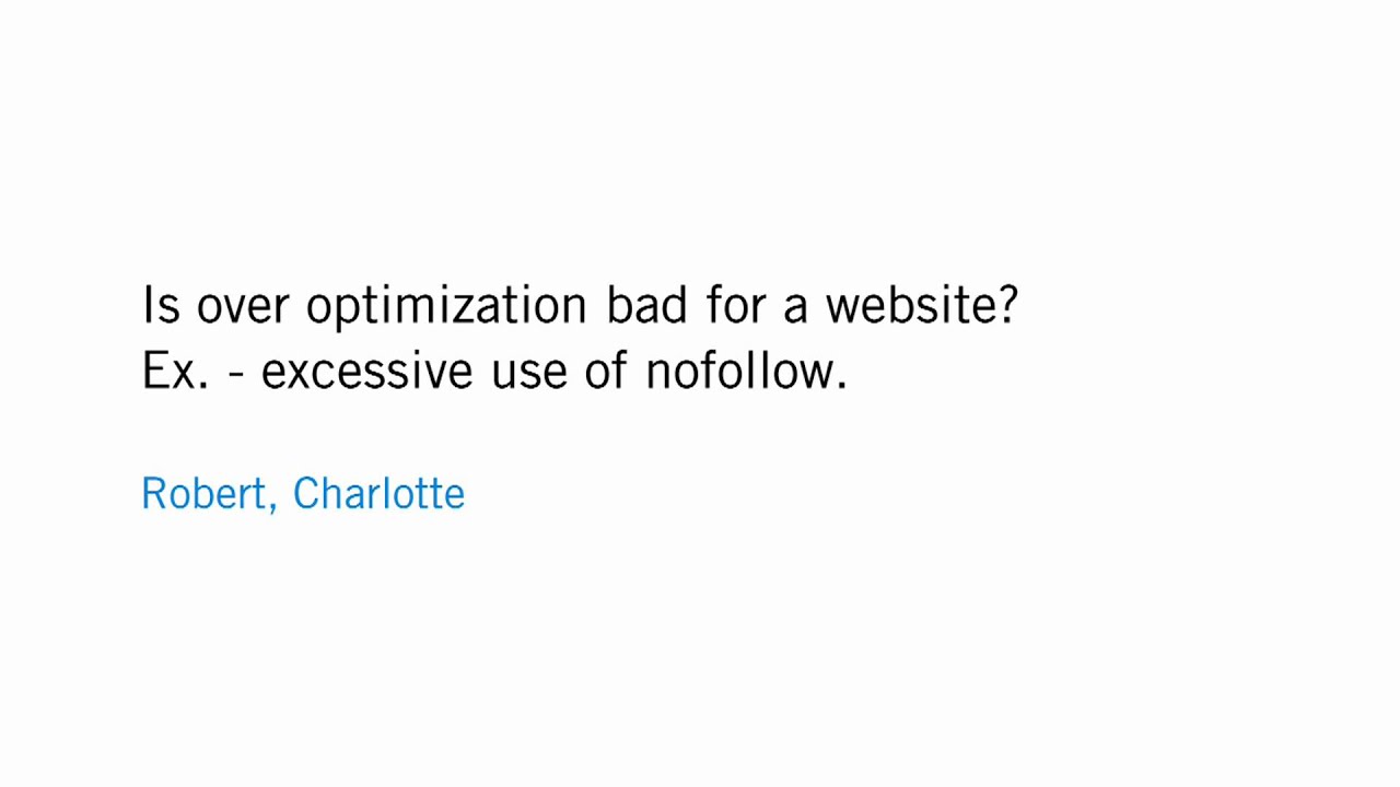 Is over-optimization bad for a website? - YouTube
