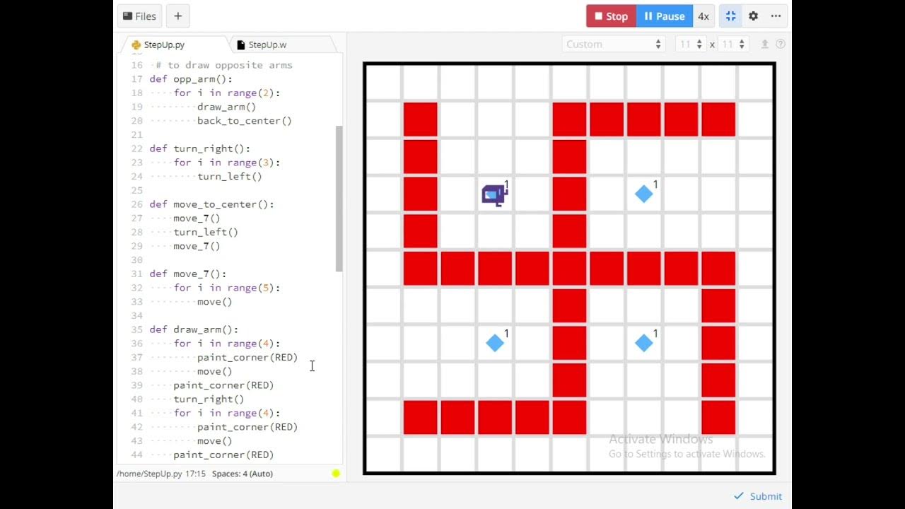 Draw swastik with Karel the robot of Code in Place - YouTube