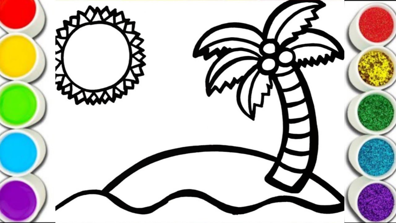 Draw and Color an Island 🏝️🌞🌈 Drawings for Kids 🌈 - YouTube