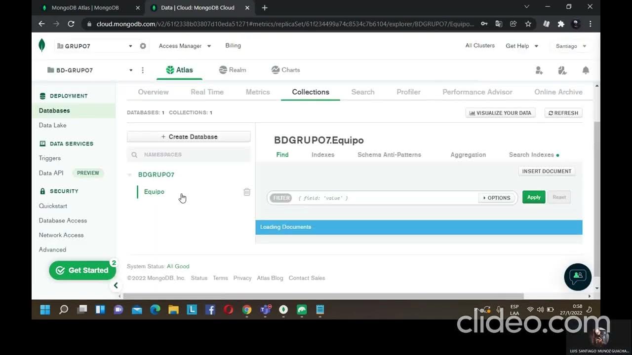 Grupo 7 Mongodb Atlas online crear cluster y conectar a Mongodb Compass ...