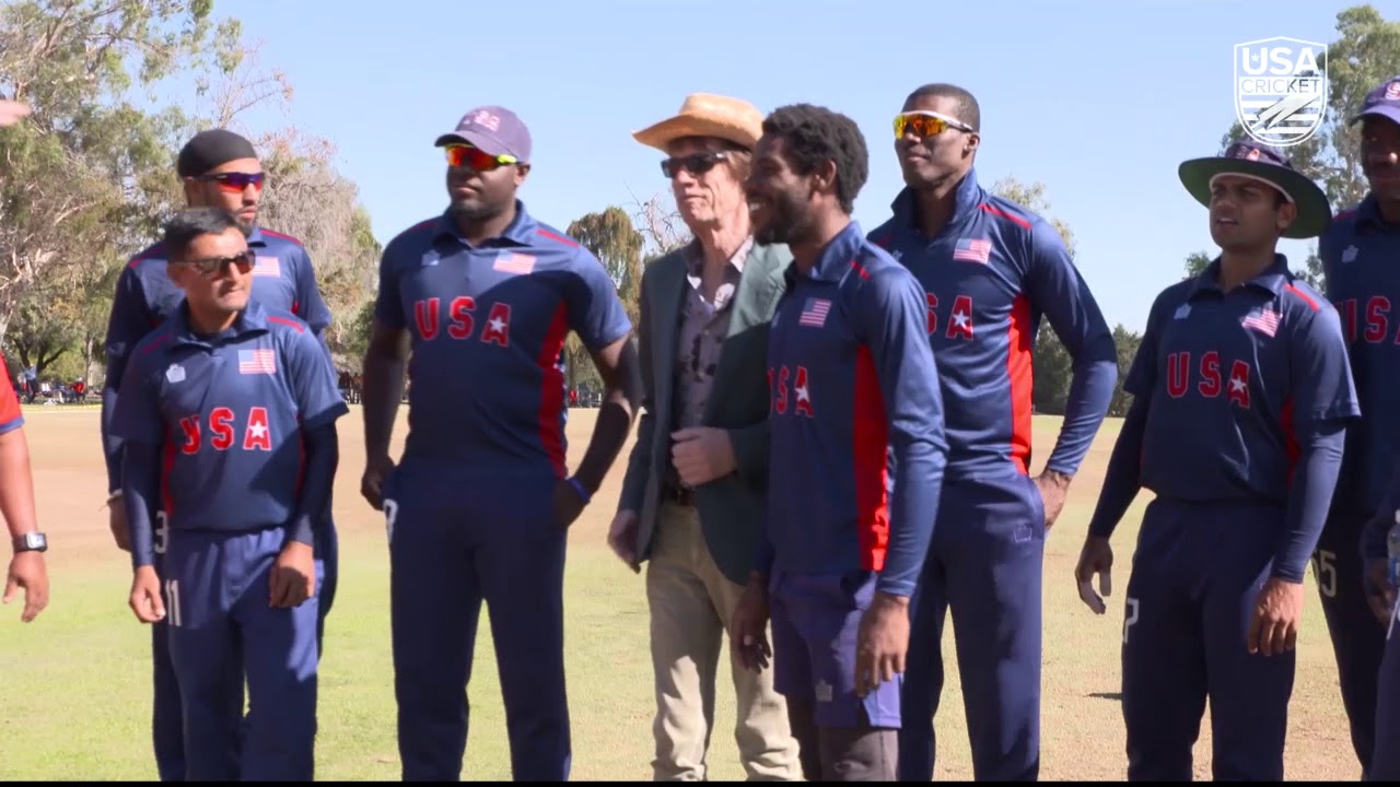 USA Cricket team meets Mick Jagger - YouTube