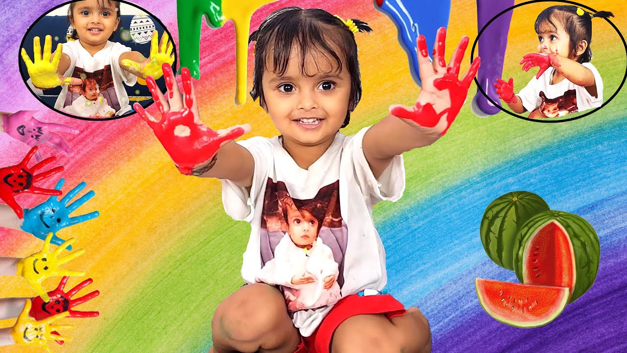 Nyra Playing with Colors | Color Watermelon, Tomato and Cucumber ...