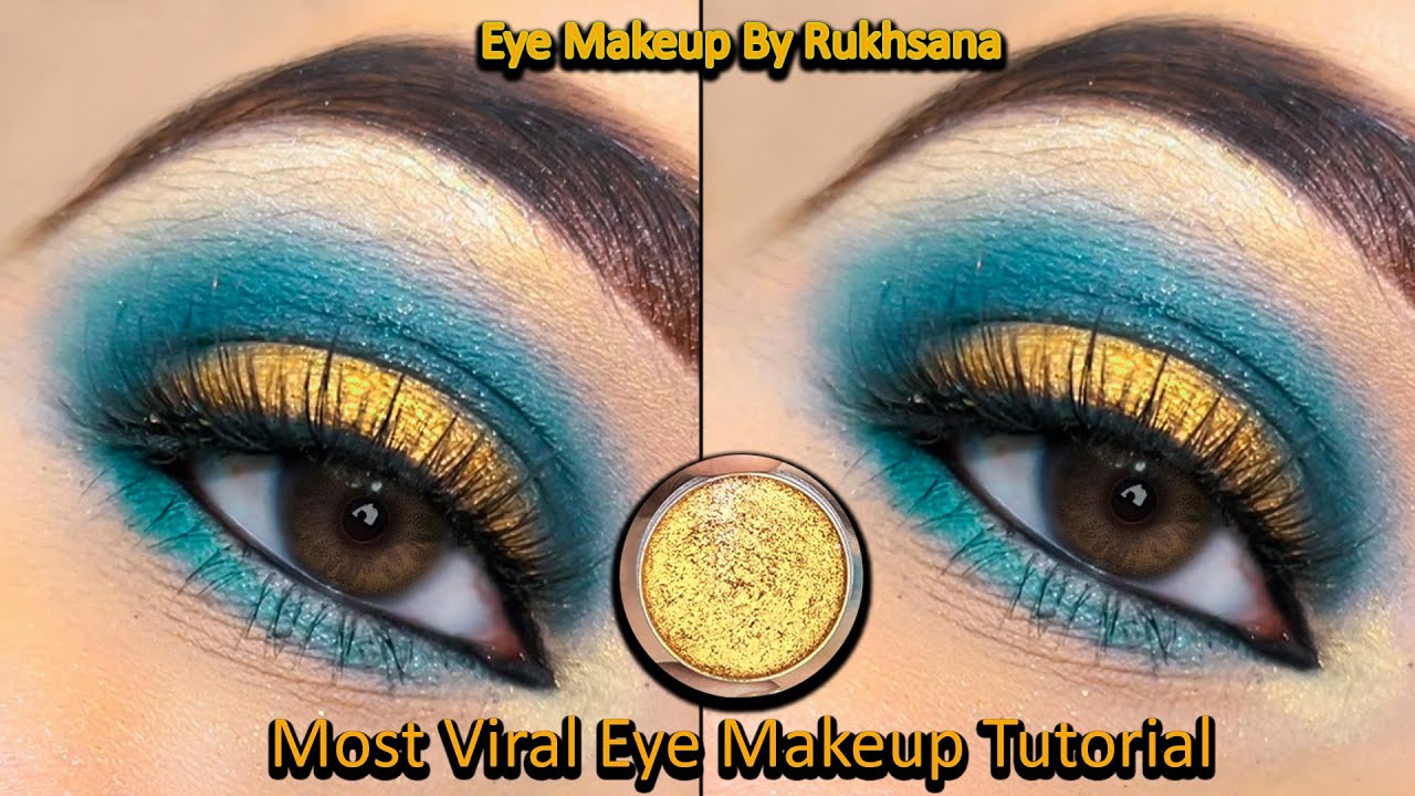Most Viral Eye Makeup Tutorial l Shimmery Bridal Eye Makeup l Glam Look ...