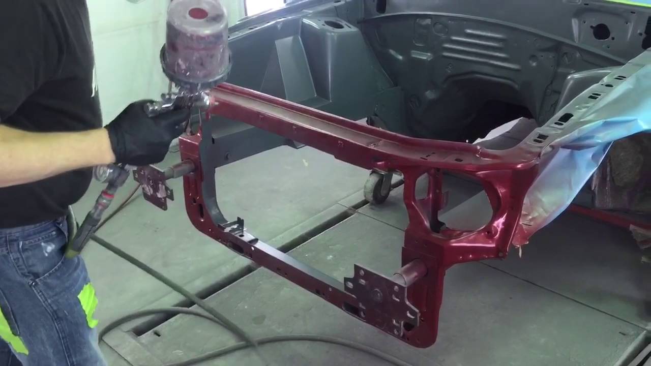 1989 Ford Mustang LX engine bay paint - YouTube