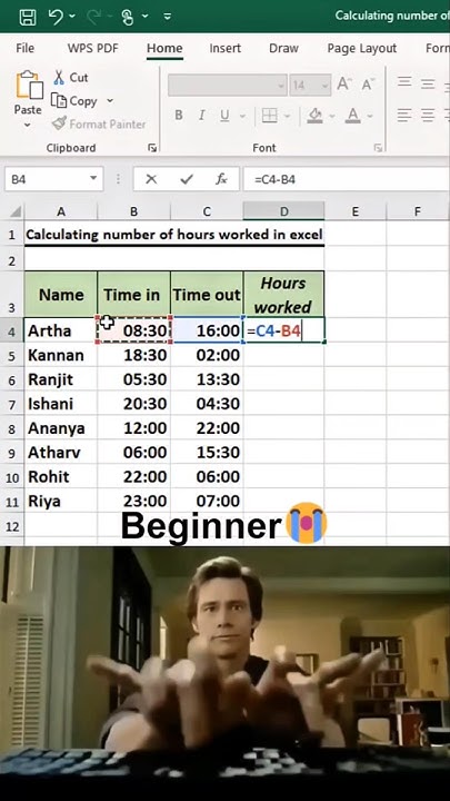 Calculating number of hours worked in excel 💯 #exceltutorial #exceltips #exceltricks # ...