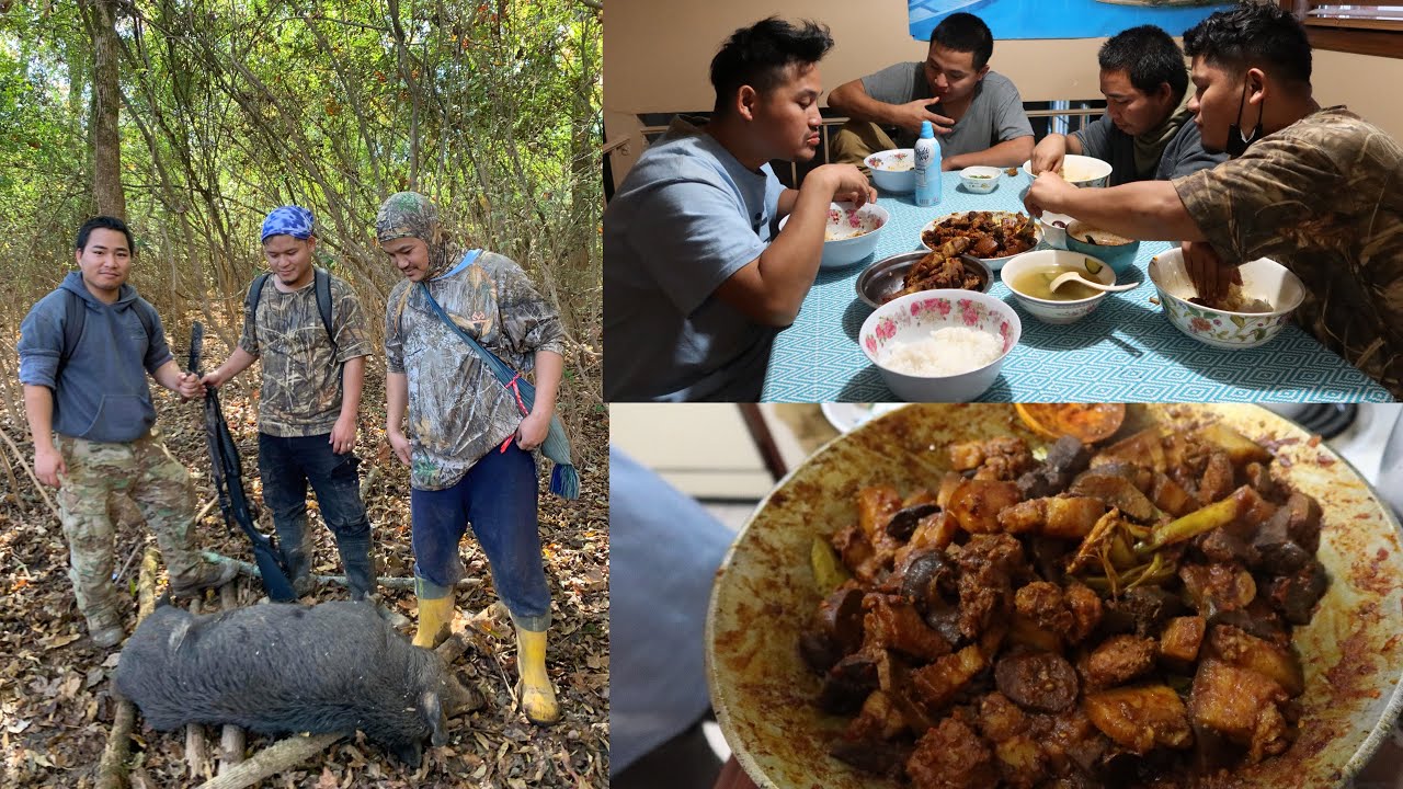 GA wild hogs hunting on fall season ( Karen hunting cooking eating ...