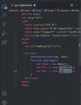 Membuat jam digital dengan html,css, dan javascript #css #html #javascript - YouTube