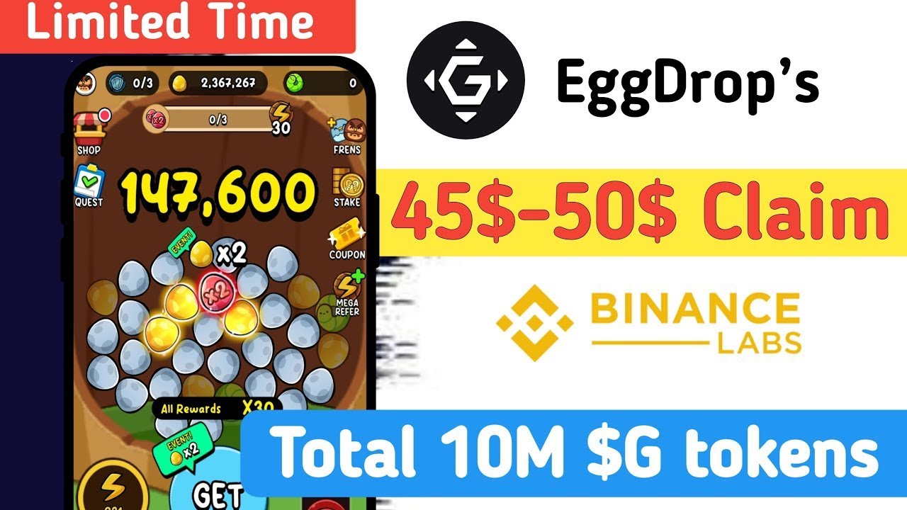 45$ - 50$ Claim a Day | Gomble New Airdrop | EggDrop Telegram BOT | Binance Labs | # ...