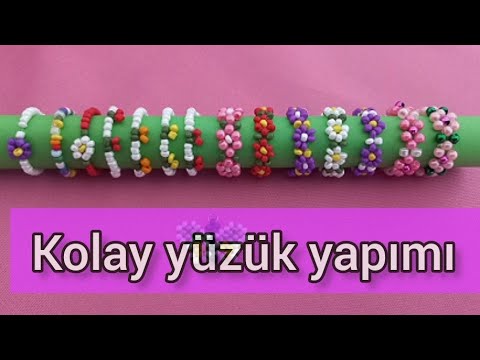 Kum boncukla yüzük yapımı/ boncuk yüzük ve bileklik nasıl yapılır