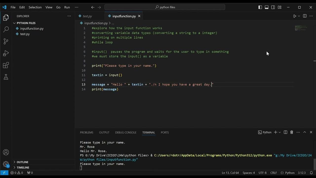 Python input() Function and While Loop - YouTube