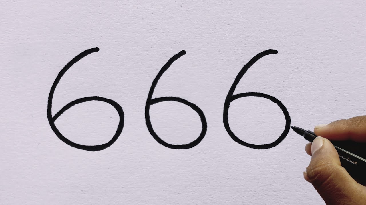 How To Draw Cute Cat With Number 666 l Drawing Pictures l Cat Drawing ...