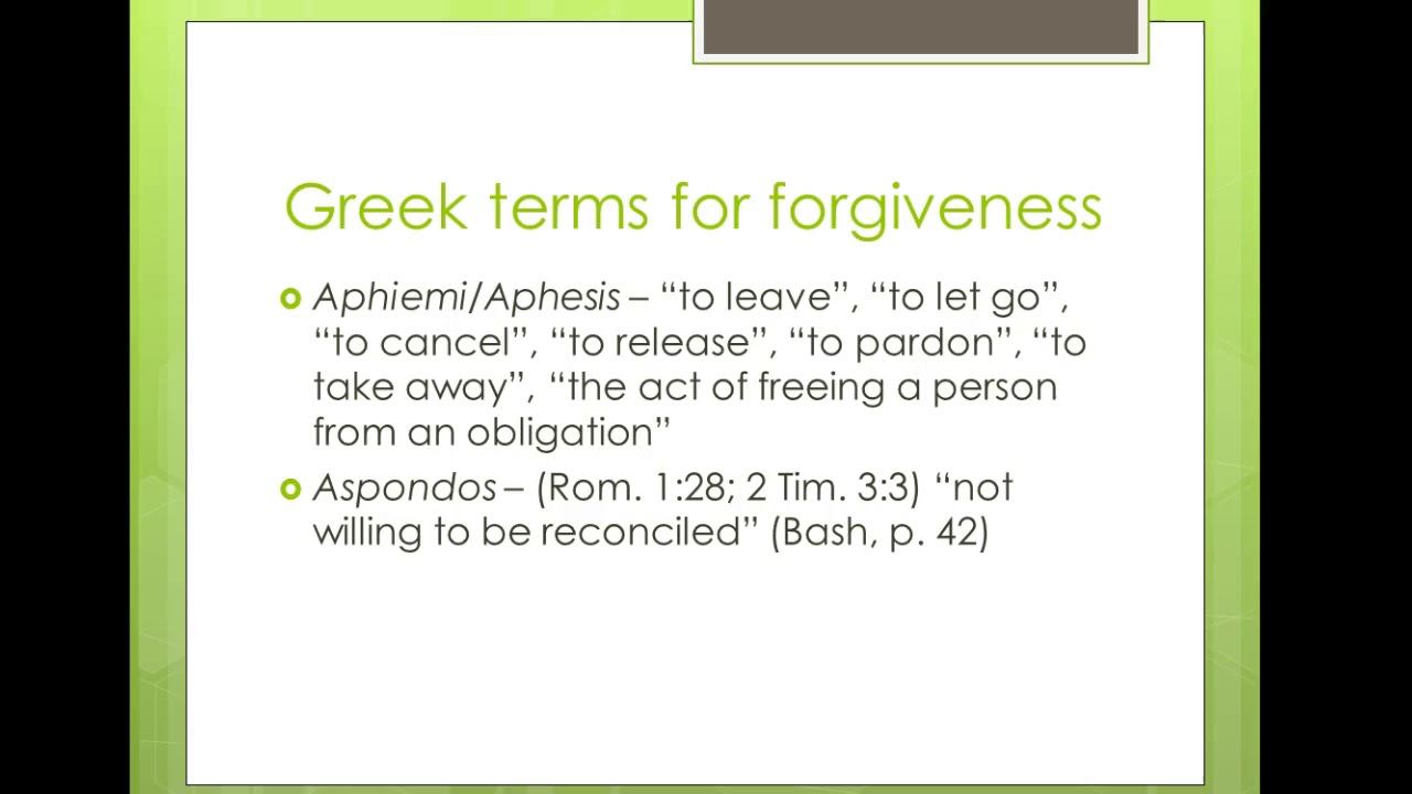 Greek terms for forgiveness - YouTube