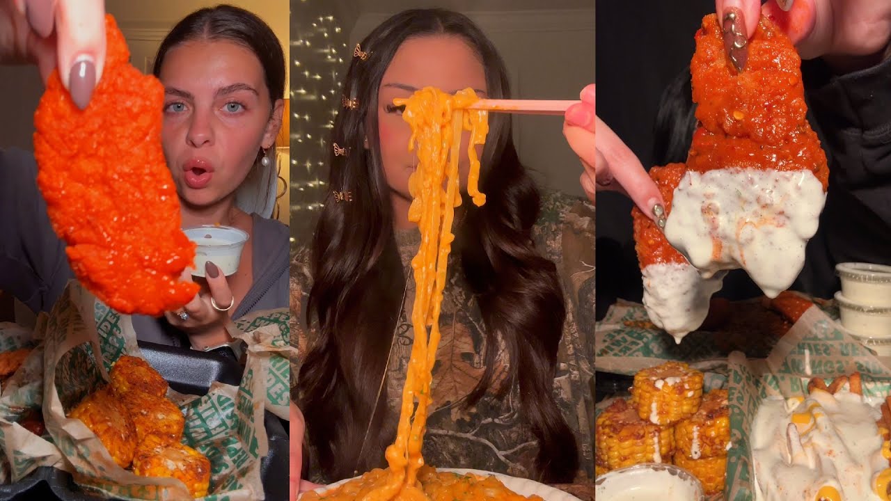 TIKTOK Mukbang Compilation | Wingstop, Buldak, Cane's, In-N-Out, KFC ...
