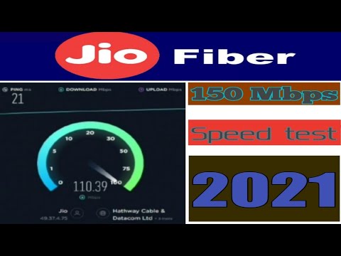 Jio Fiber 150 Mbps speed test | 2021. - YouTube
