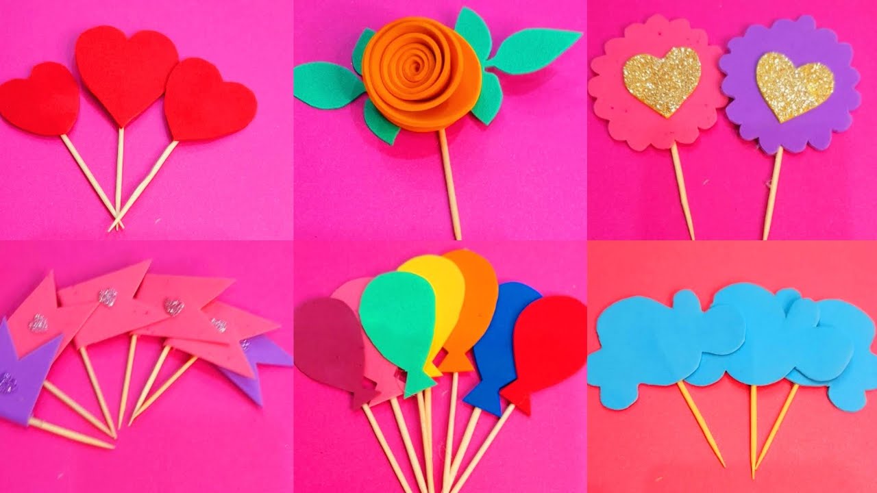 How To Make Cupcake Toppers With Foam Sheet Diy Cupcake Topper Ideas