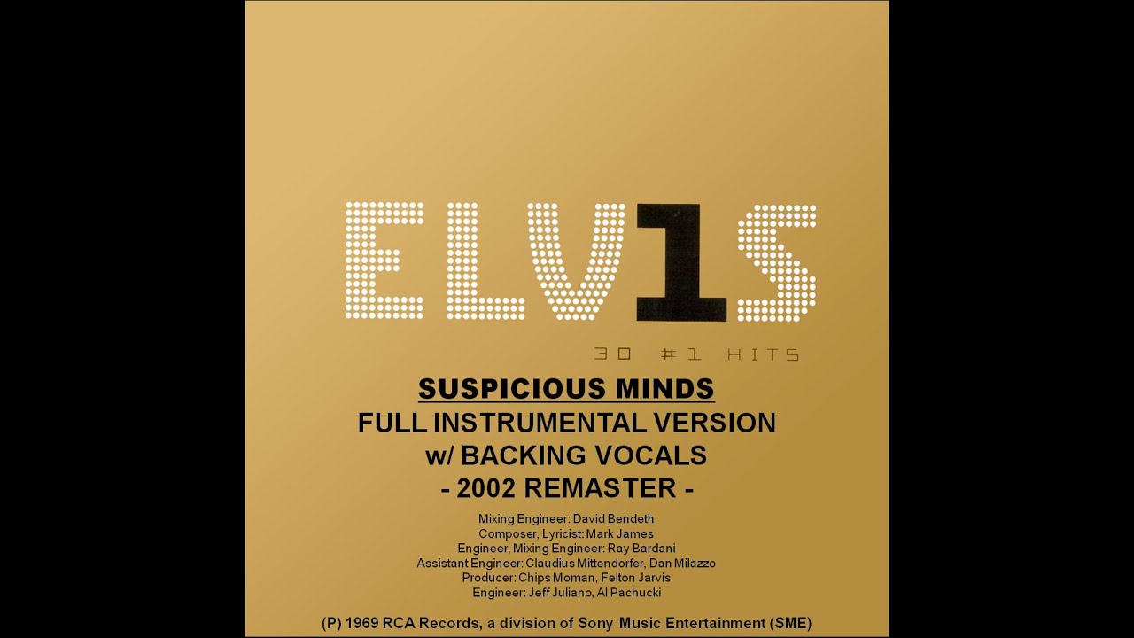 Suspicious Minds Elvis Presley Full Instrumental Version With Backing