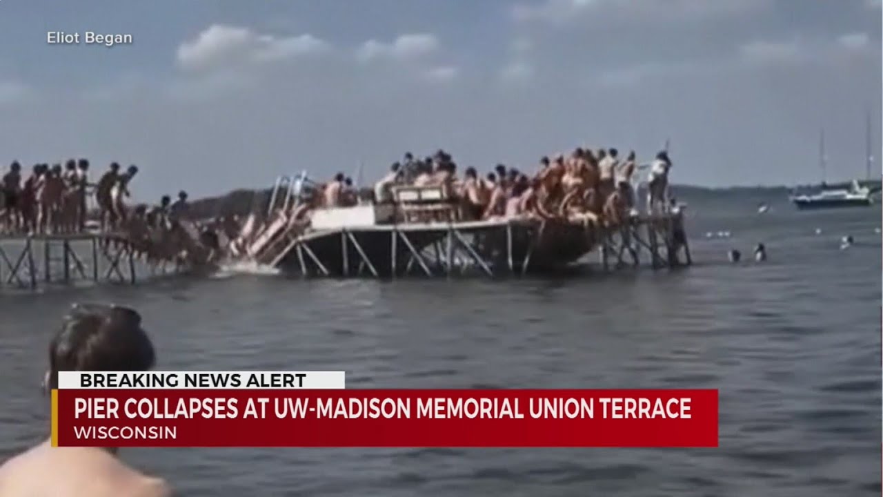 25 injured after pier collapses at UW-Madison Union Terrace - YouTube