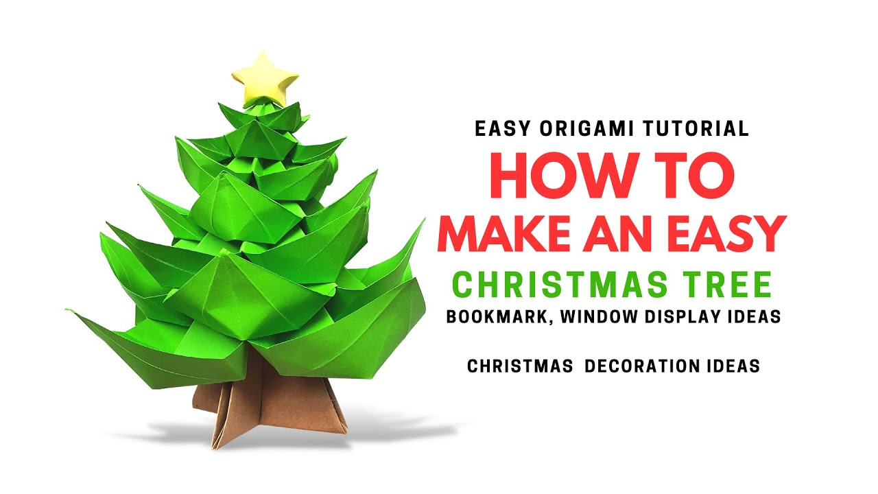 Easy Origami christmas tree tutorial for beginners and kid christmas ...
