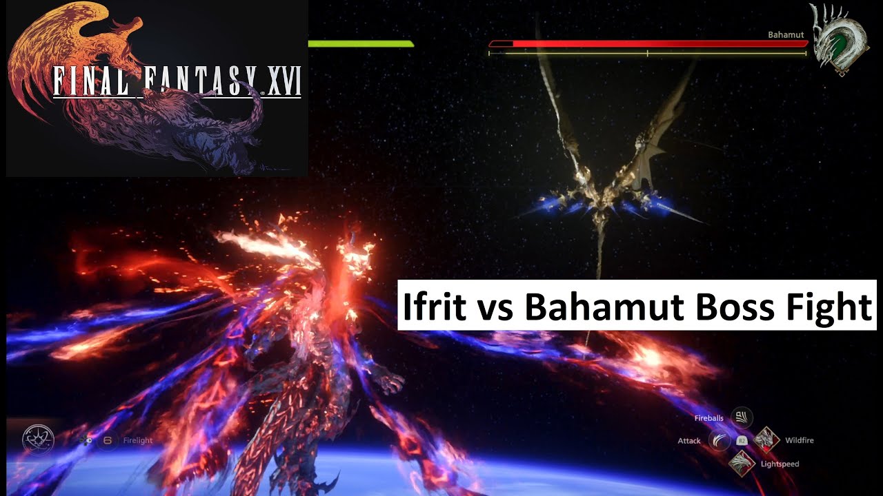 Final Fantasy XVI, aka FF16: Ifrit vs Bahamut Boss Fight. - YouTube