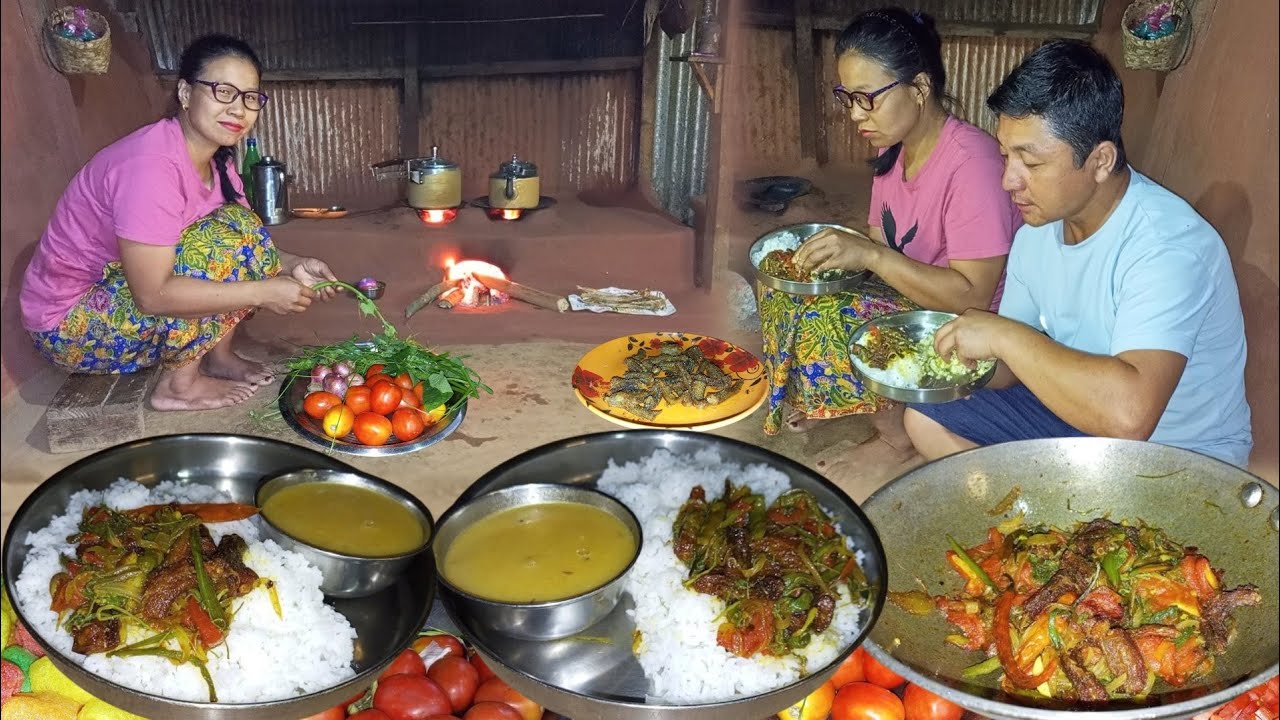 Dry Fish Recipe (Sukuti)||Village Style Dry Fish Curry & Dal With Rice ...