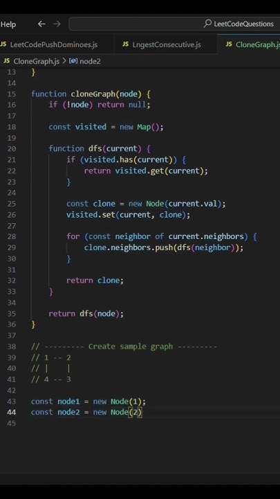 How to solve Clone Graph LeetCode 133 Solution in JavaScript #javascript #education #coding #dsa ...