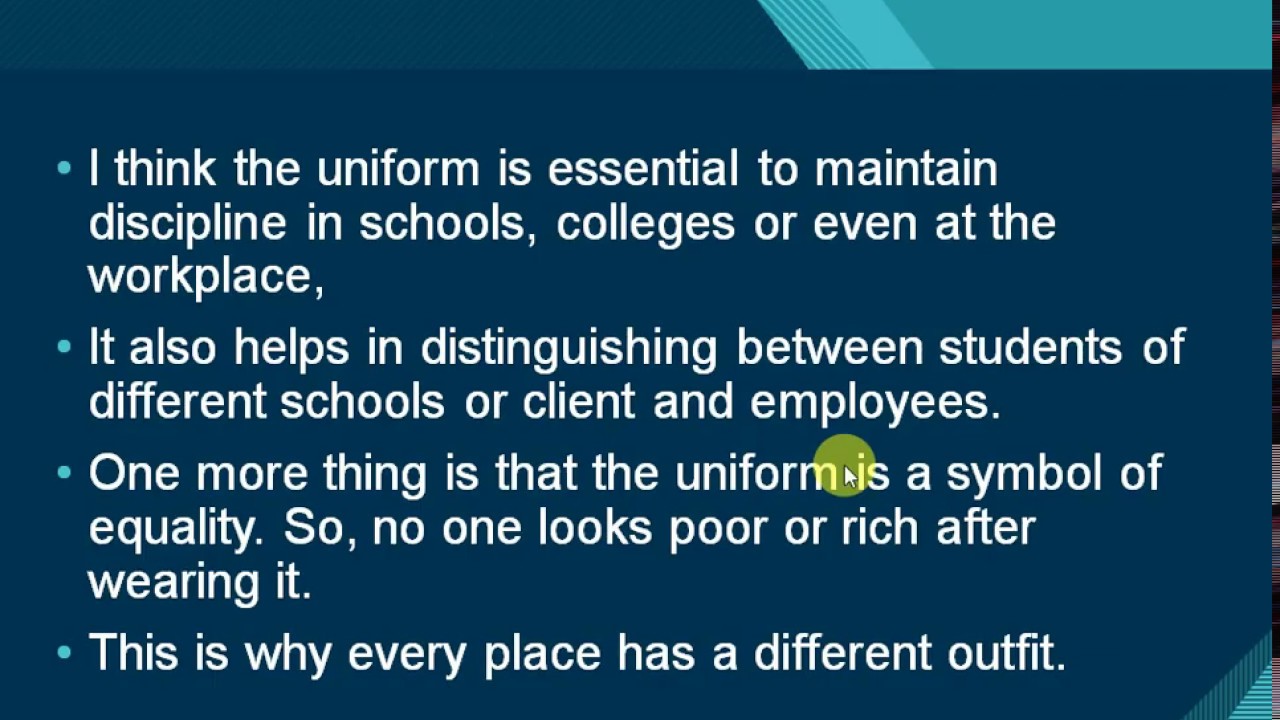Describe a uniform you wear (at your school or company) - YouTube