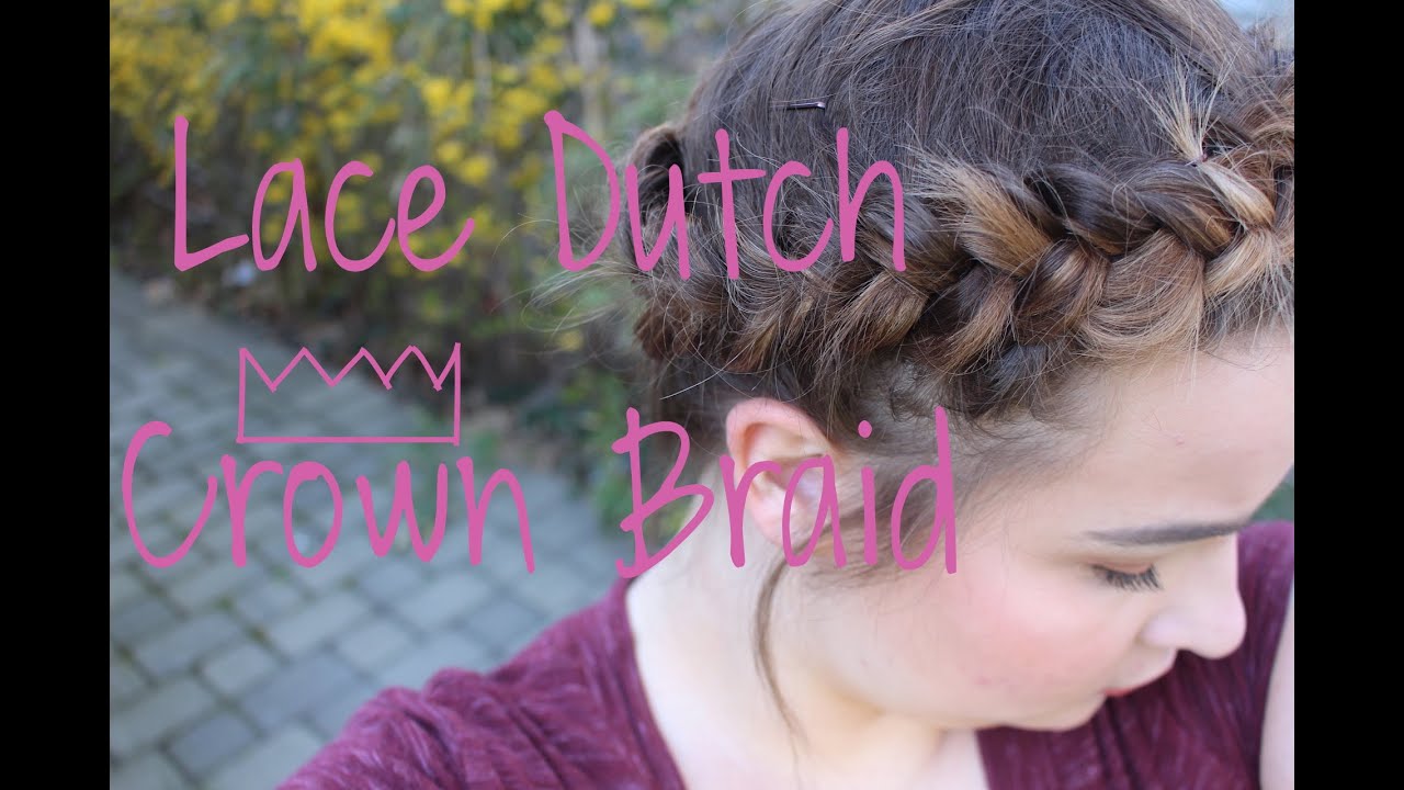 LACE DUTCH CROWN BRAID FOR SHOULDER LENGTH HAIR//HAIR TUTORIAL ...