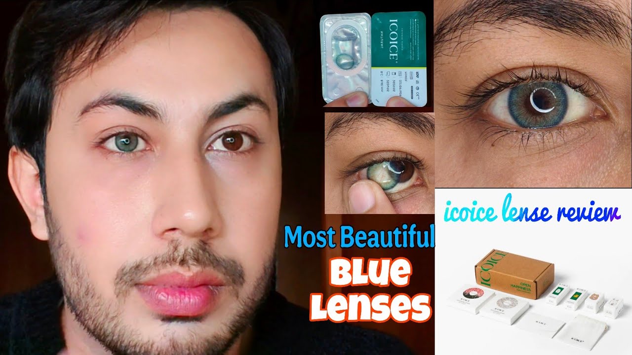 Perfect Blue Leases For Dark Brown Eyes | Icoice Ice Galaxy Blue Lenses ...