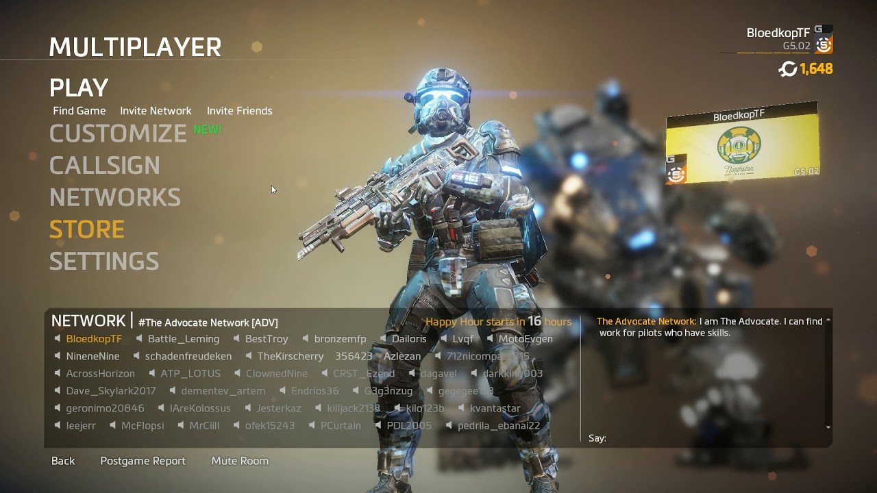 My Titanfall 2 multiplayer main menu - Titanfall 2 - YouTube