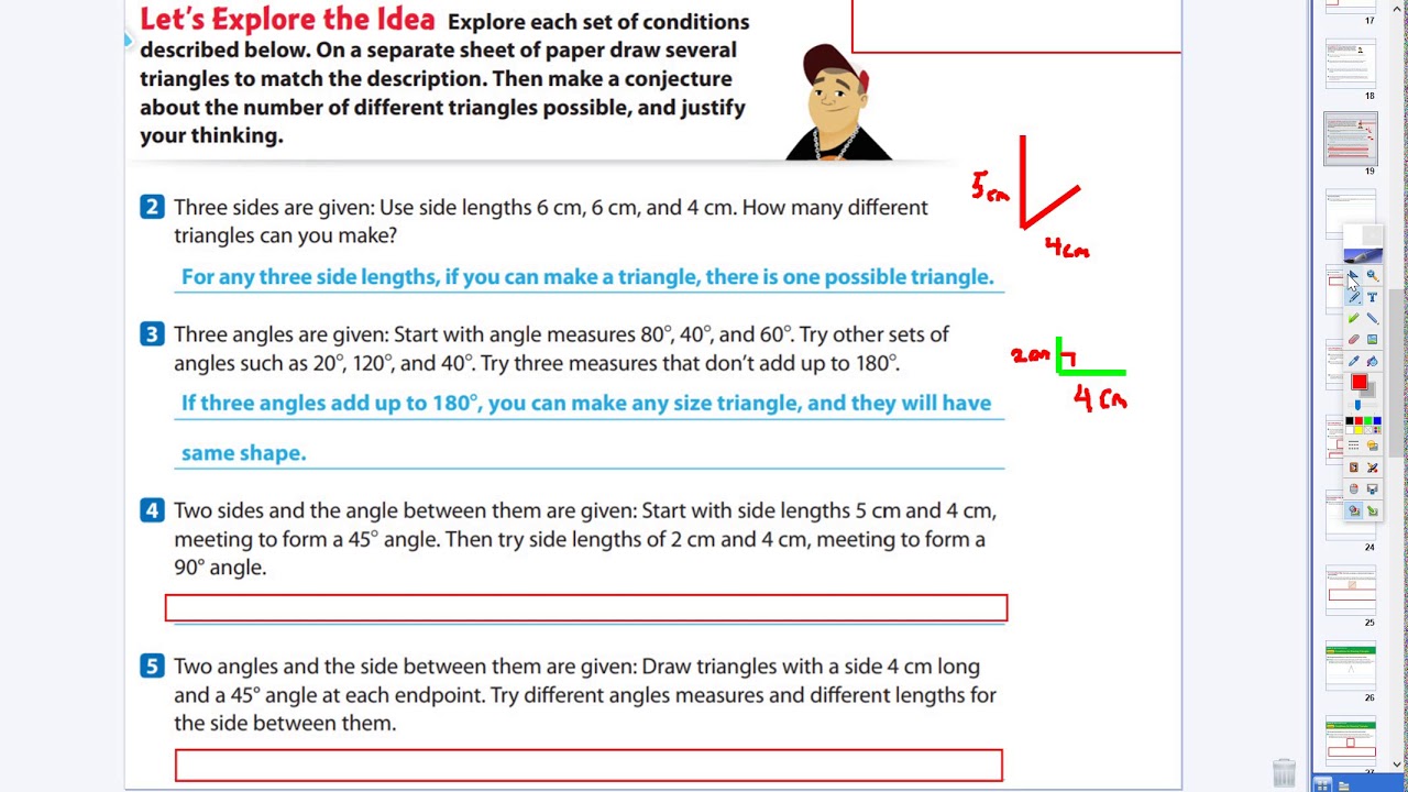 Lesson 19 Understand Conditions for Drawing Triangles Part 2 - YouTube