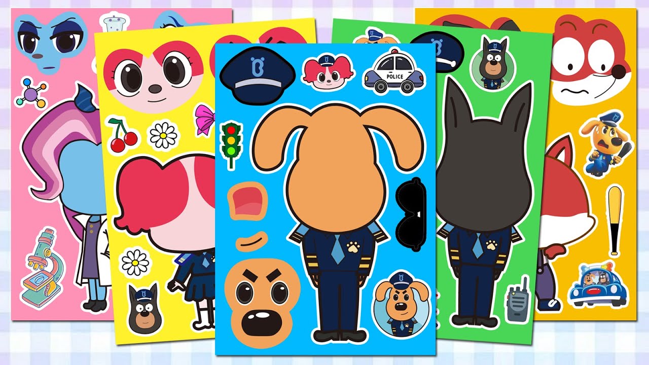 Sheriff Labrador Police Sticker Book PaperDIY 🚔 래브라도 경장 - YouTube