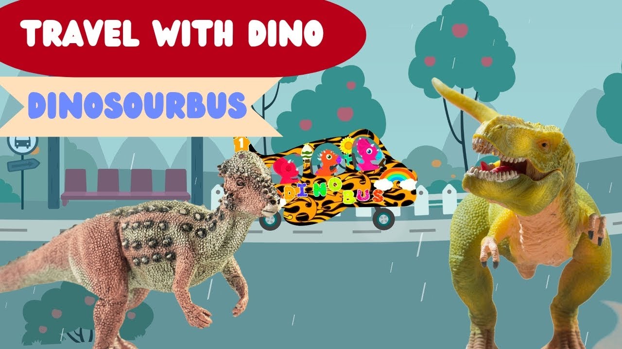DinosaurBus | Dino bus drive his bus dinosaurus friends | Painting and ...