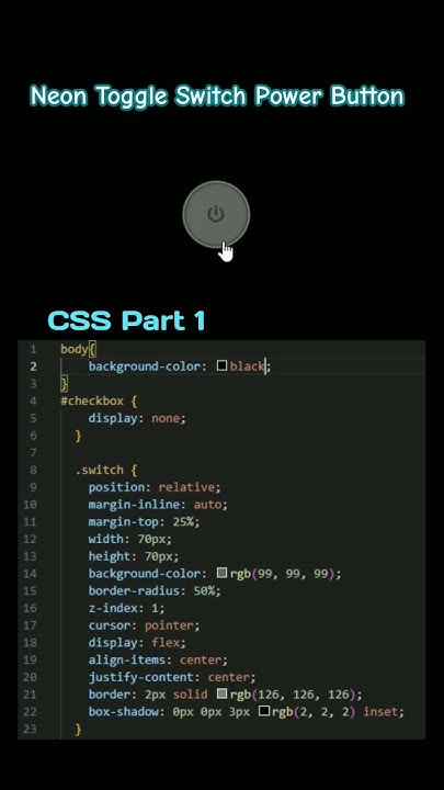 Neon Toggle Switch Power Button Toggle Switch Html And Css Shorts