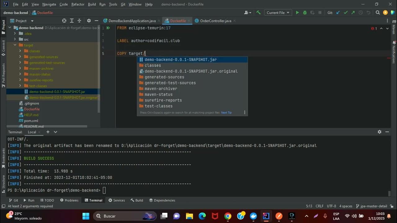 Java Spring Boot Dockerizando Aplicación Youtube