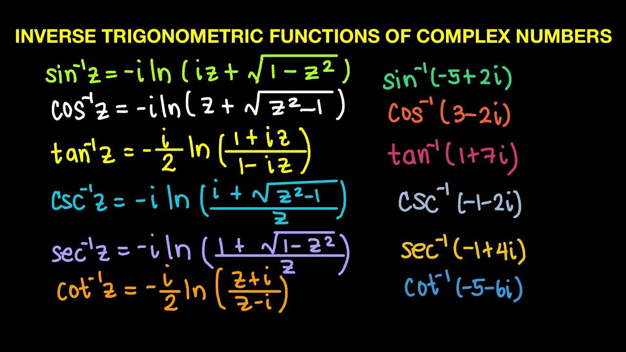 Inverse Trigonometric Functions Of Complex Numbers Part 1 Live Stream Inverse Trigonometric Functions Of Complex Numbers Part 1 Live Stream