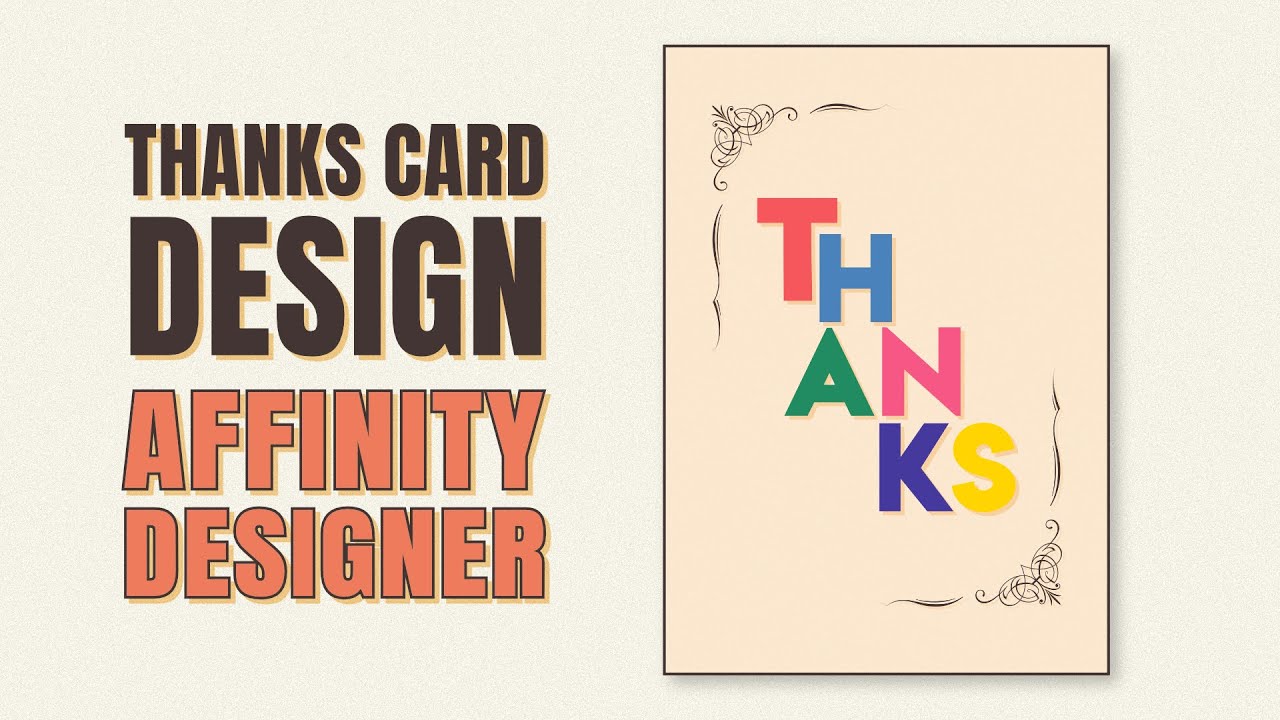 Simple Thanks Card Design in Affinity Designer v2 - YouTube