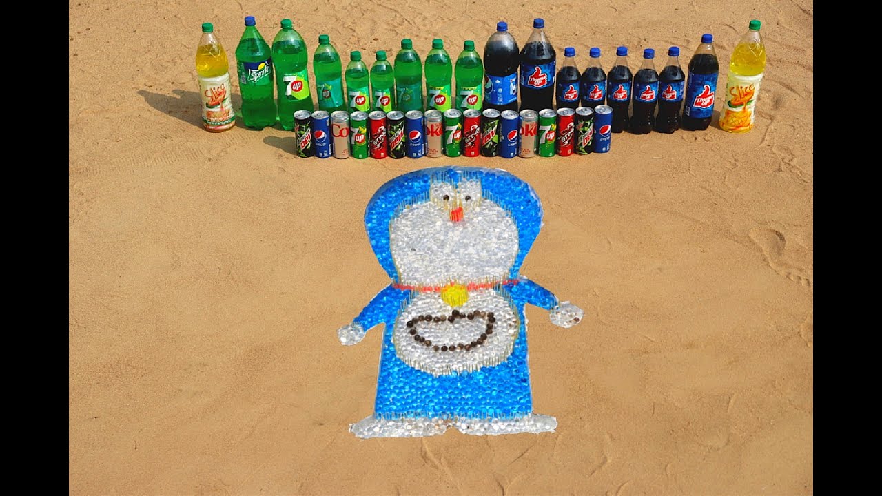 EXPERIMENT:How to make Doraemon With Orbeez,Mentos vs Coca Cola,Fanta ...