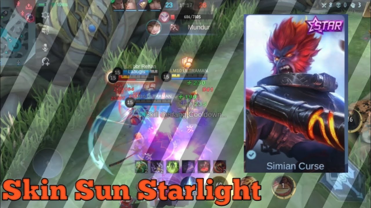 Gameplay Skin Sun Starlight | mobile legends indonesia - YouTube
