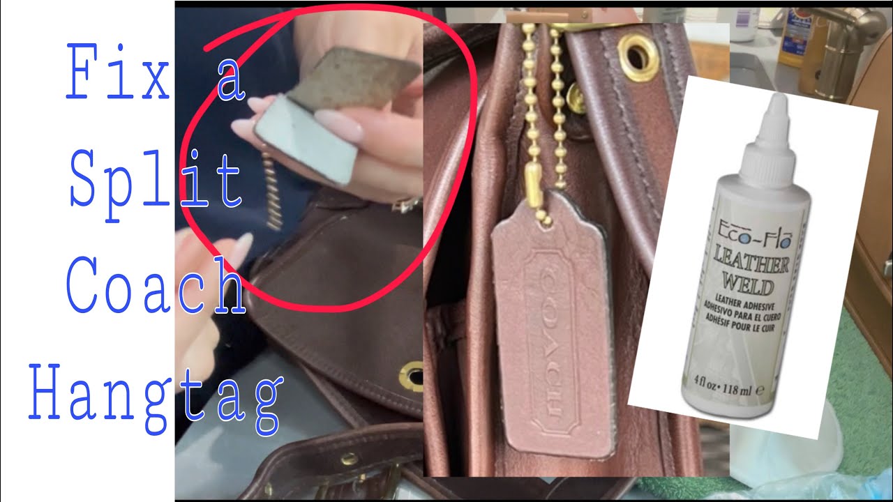 How to fix a Vintage Coach Leather Double sided split Hangtag - YouTube